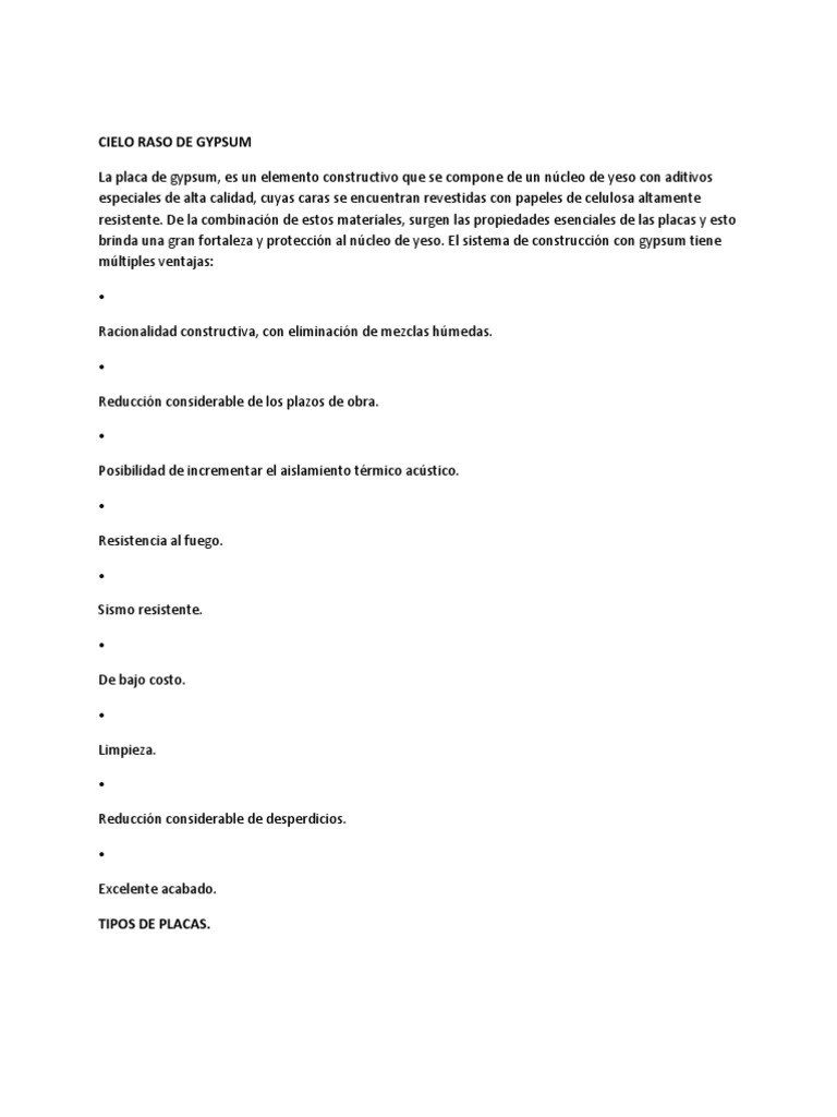 Cielo raso gypsum: instalación y ventajas | PDF | Science | Ingeniería Cielo raso gypsum: instalación y ventajas | PDF | Science | Ingeniería