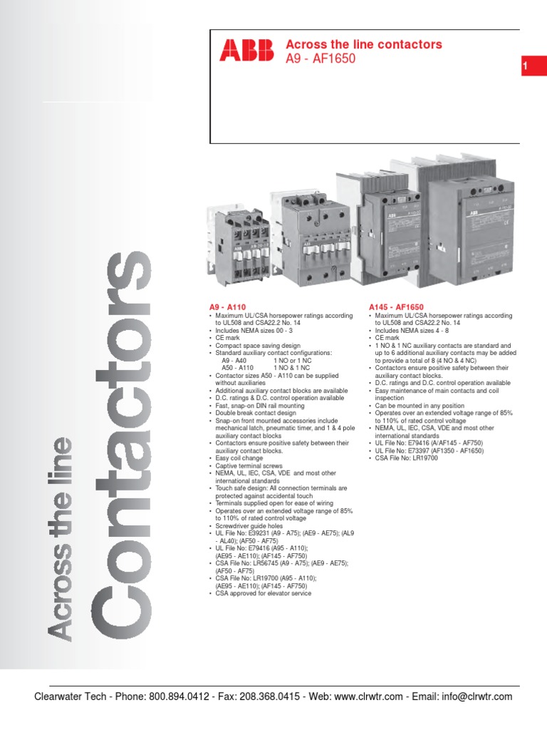 ABB A Line Contactors | PDF | Technology & Engineering