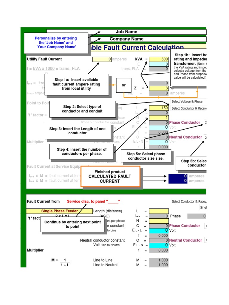 Fault Current Calculation Guide | PDF | Volt | Electrical Impedance