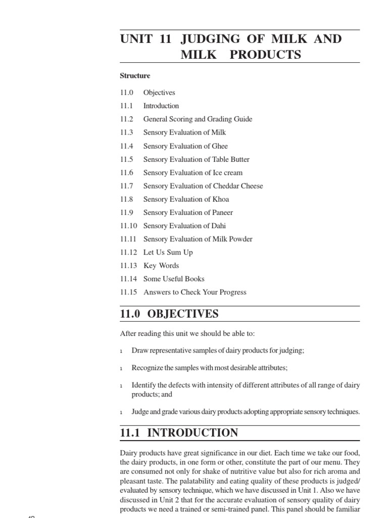 Sensory Evaluation of Dairy Products | PDF | Taste | Milk