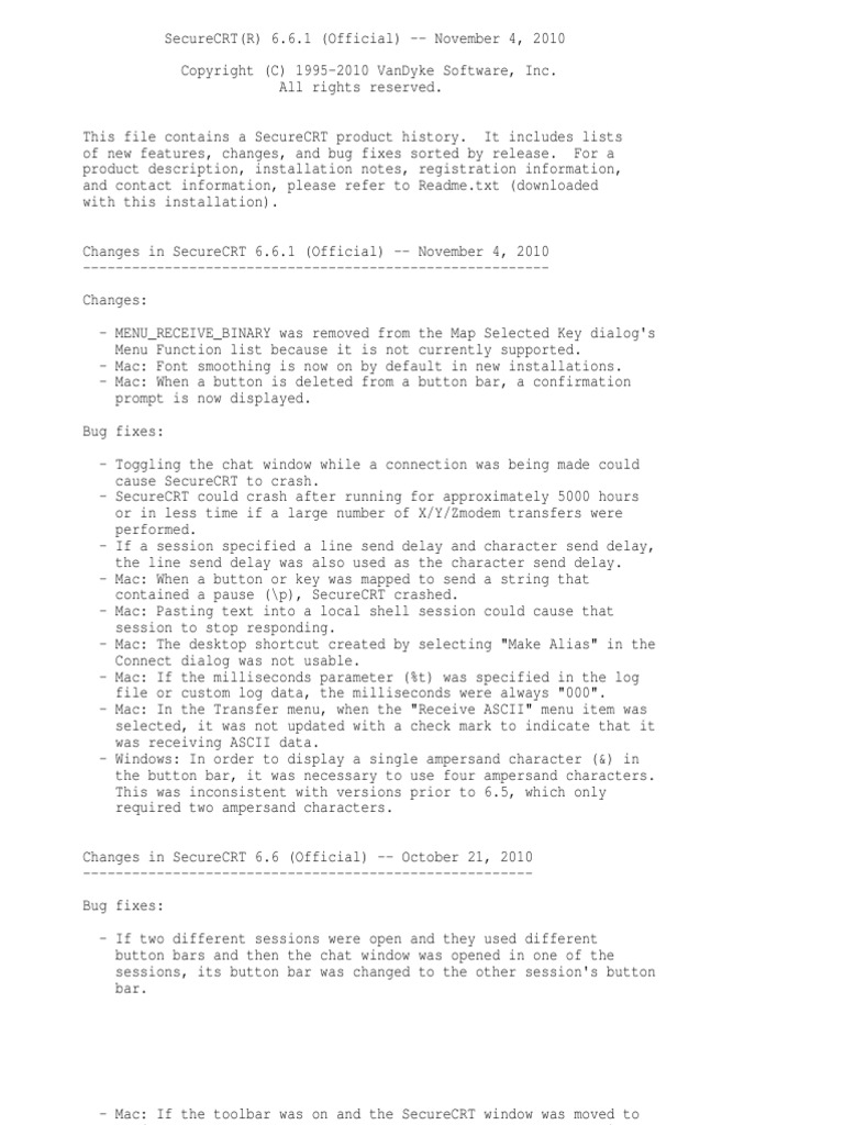 Securecrt History | PDF | Command Line Interface | Button (Computing)