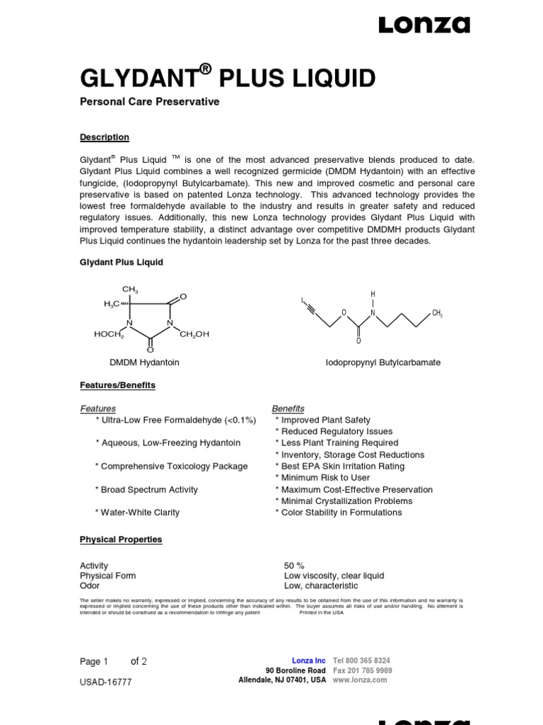 Glydant Plus Liquid (I) 2006 | PDF | Cosmetics | Shampoo