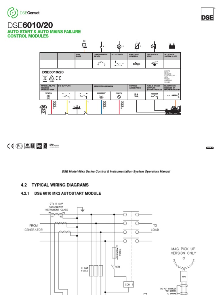 Dse601020 Wiring Diagram DEEPSEA | PDF | Direct Current | Electromagnetism