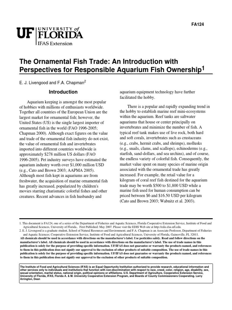 The Ornamental Fish Trade An Introduction | PDF | Fishkeeping | Aquarium