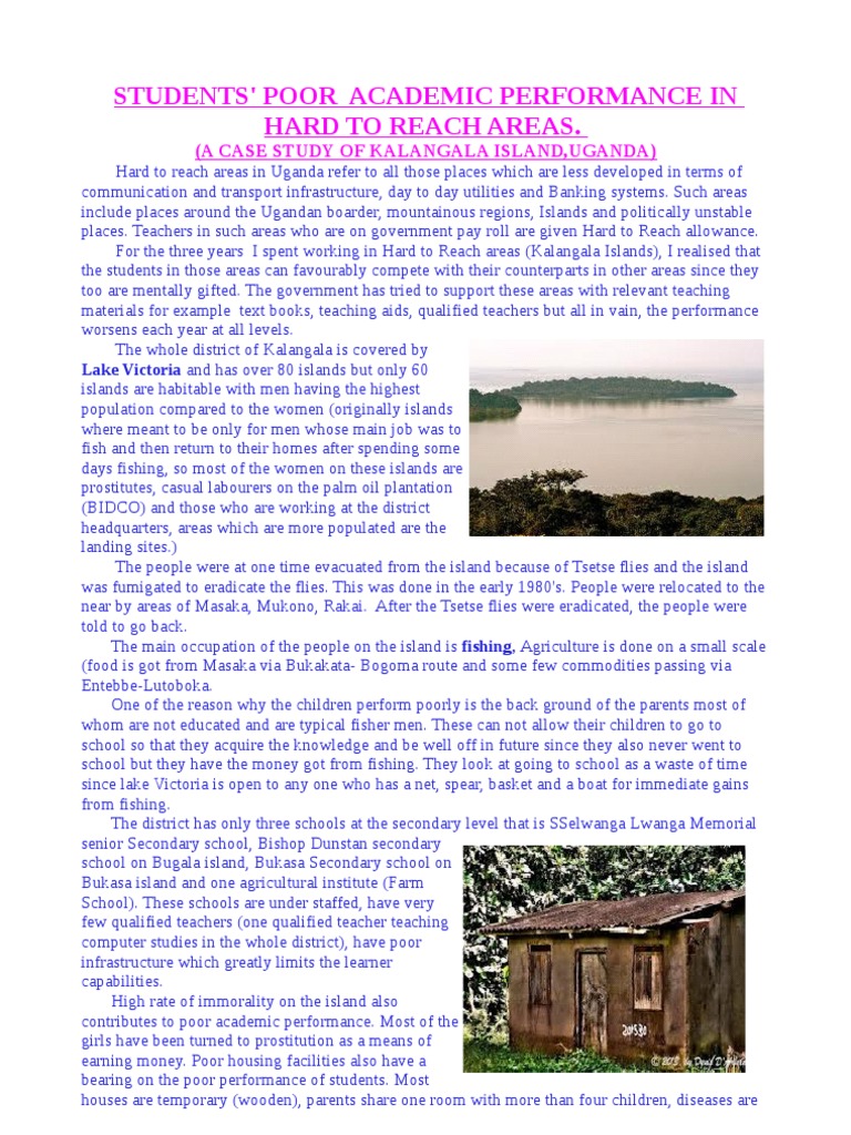 Students' Poor Academic Performance in Hard To Reach Areas | PDF