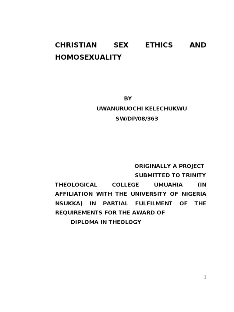 Christian Sex Ethics And Homosexuality Pdf Celibacy Paul The Apostle