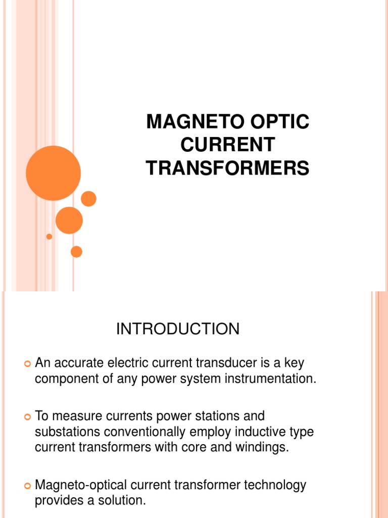 Magneto Optic Current | PDF | Transformer | Optics