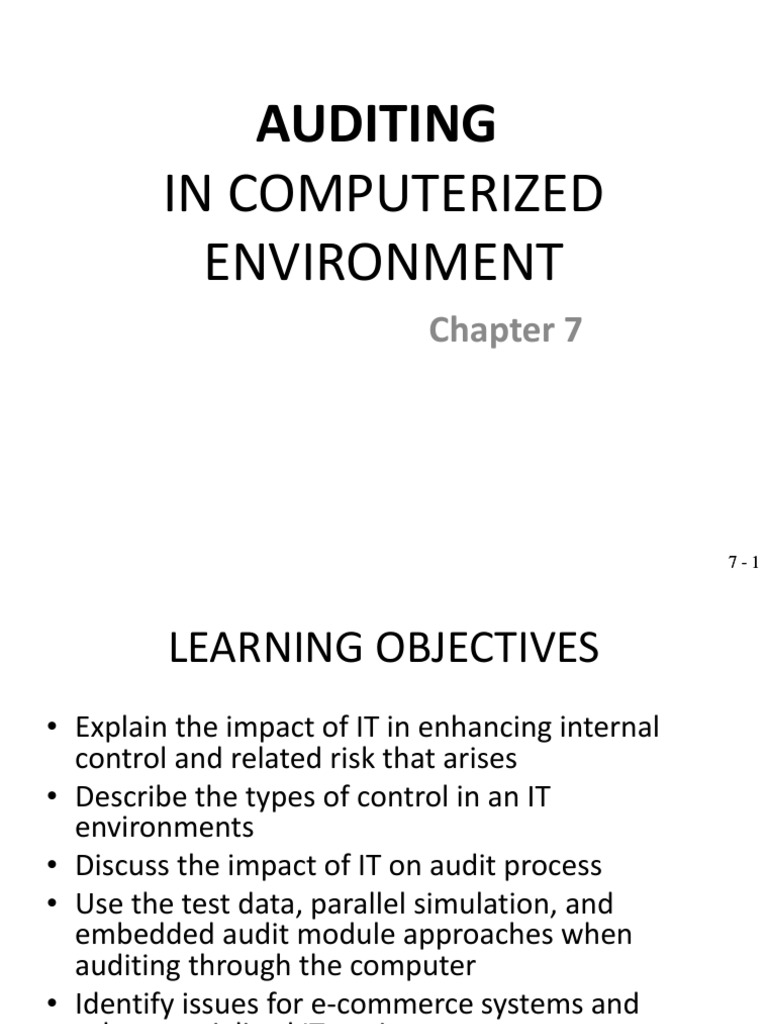 Auditing in CIS Environment | PDF | Audit | Risk