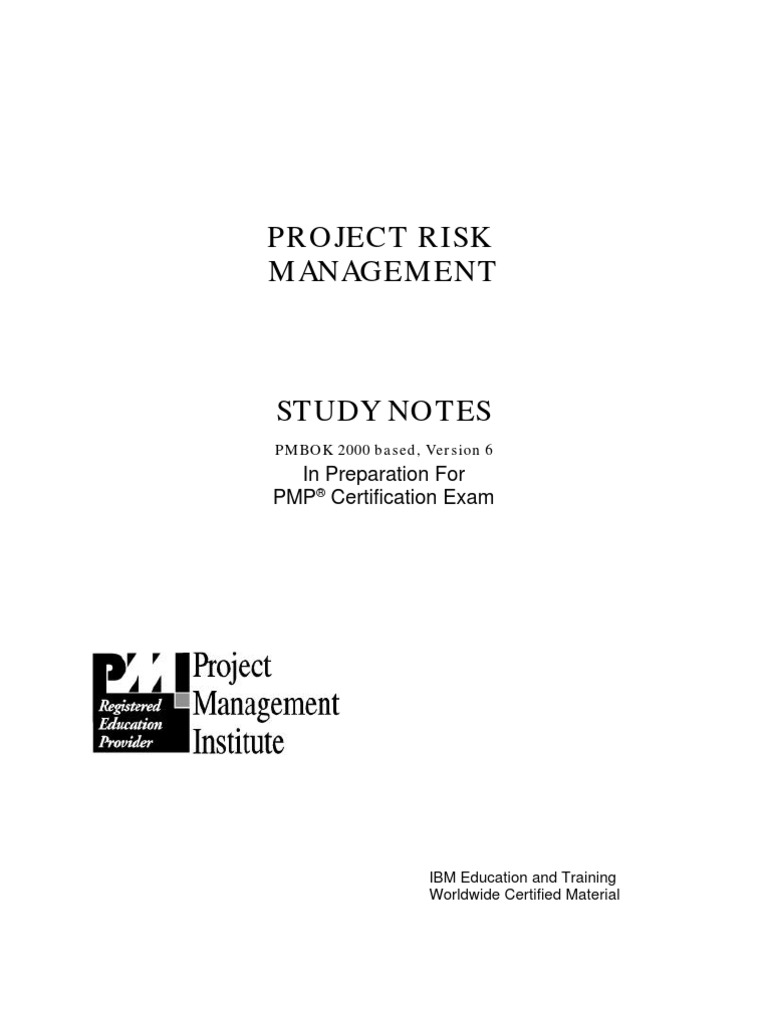 Pmi - PMP Exam Preparation Study Guide - Project Risk Management | PDF ...