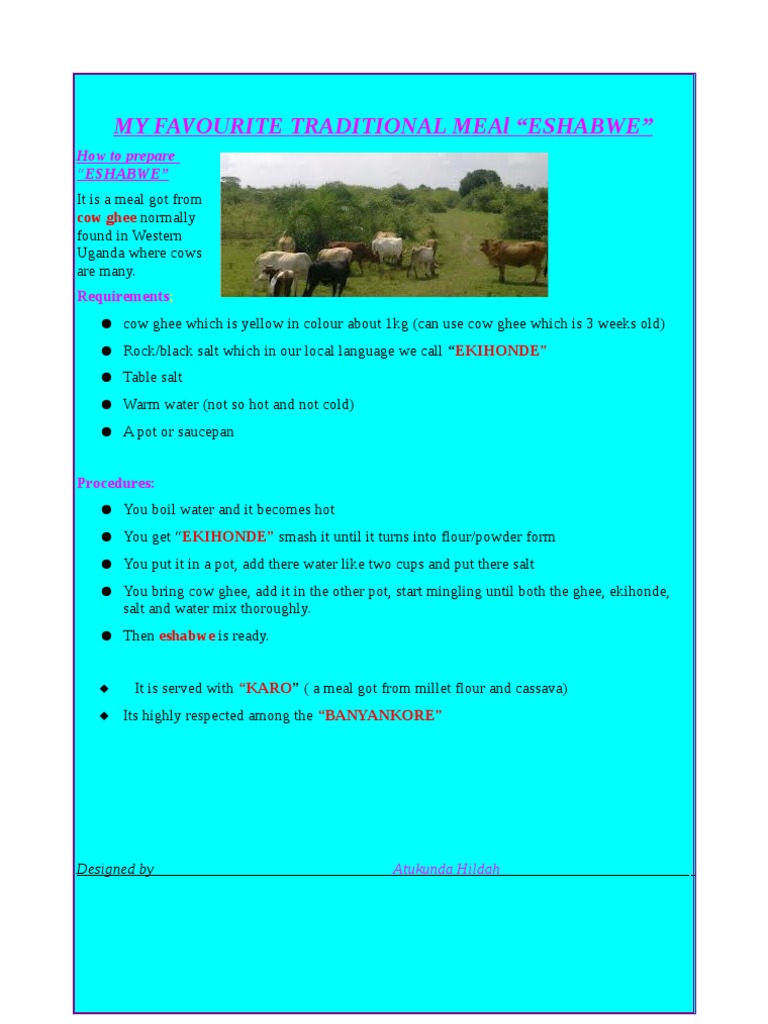 Eshabwe Recipe from Western Uganda | PDF