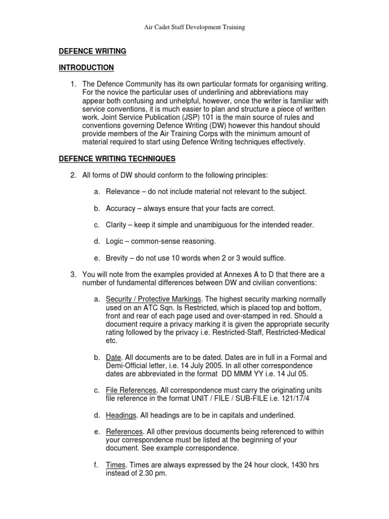 Staff Defence Writing | PDF | Military Forces | Royal Air Force