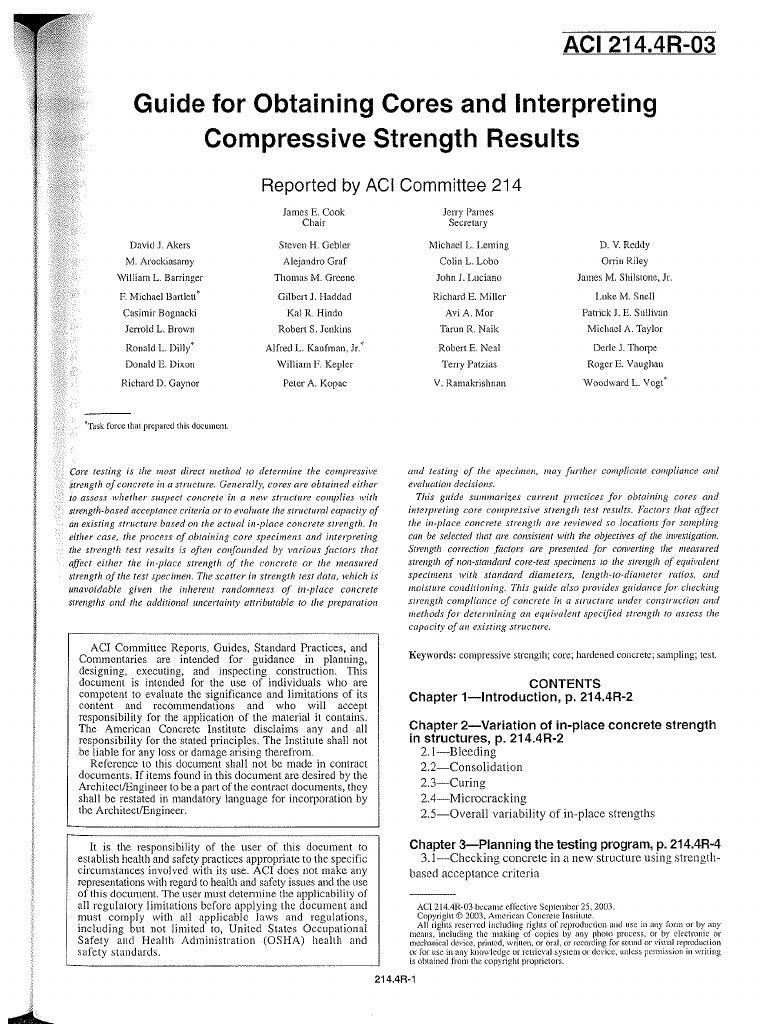 Aci 214.4R-03 | PDF