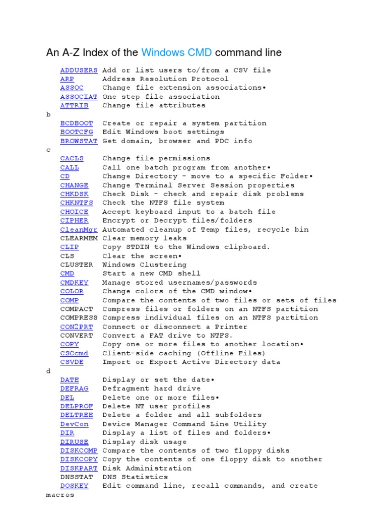 Windows CMD Command Line | PDF | Computer File | Windows Registry