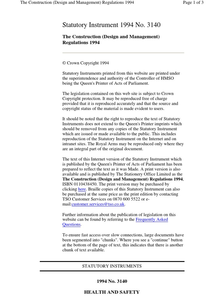 Construction Design and Management Reg 94 | PDF | Government ...