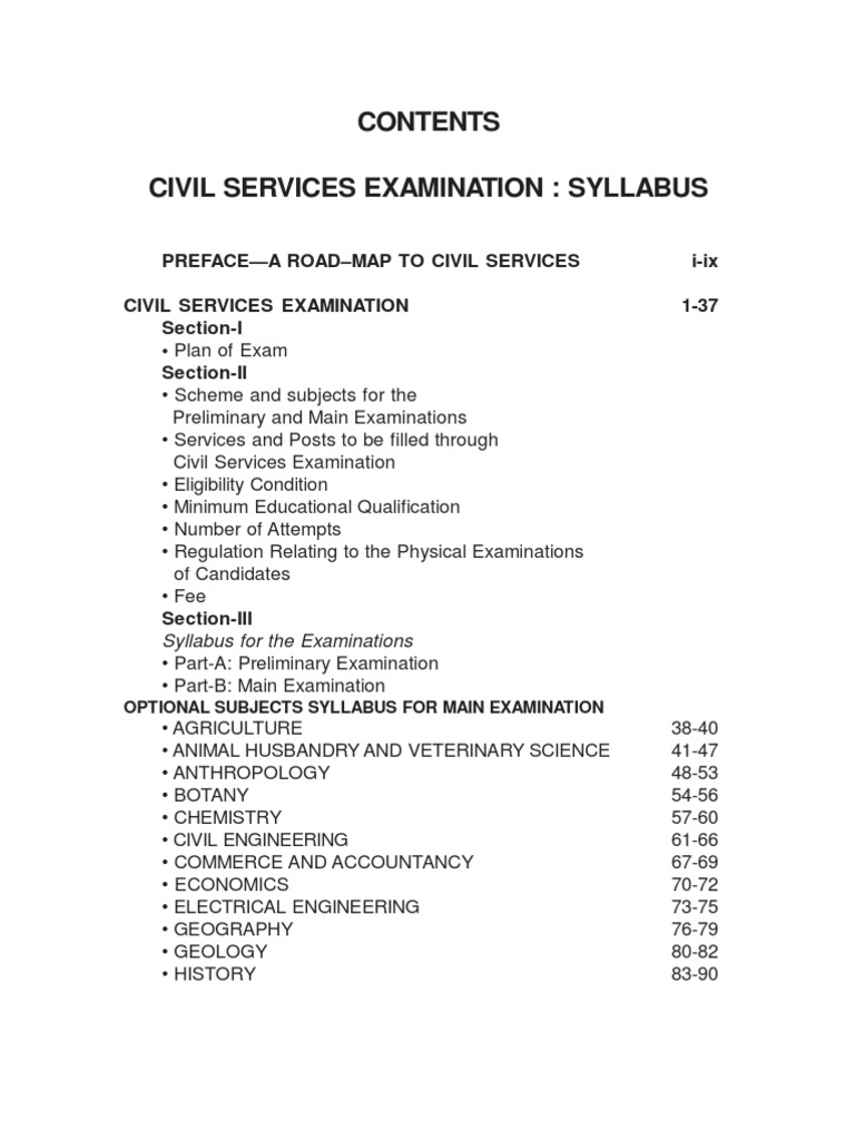 Indian Civil Service Exam Syllabus – YINSBK