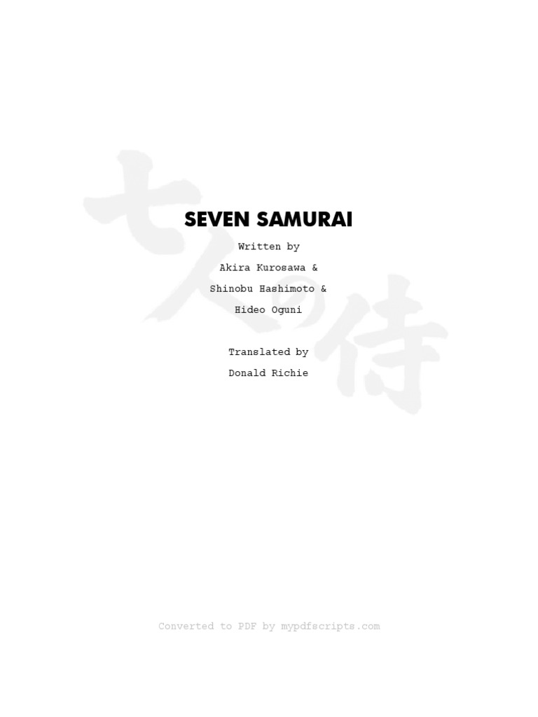 Seven Samurai - Script | PDF | Leisure | Violence