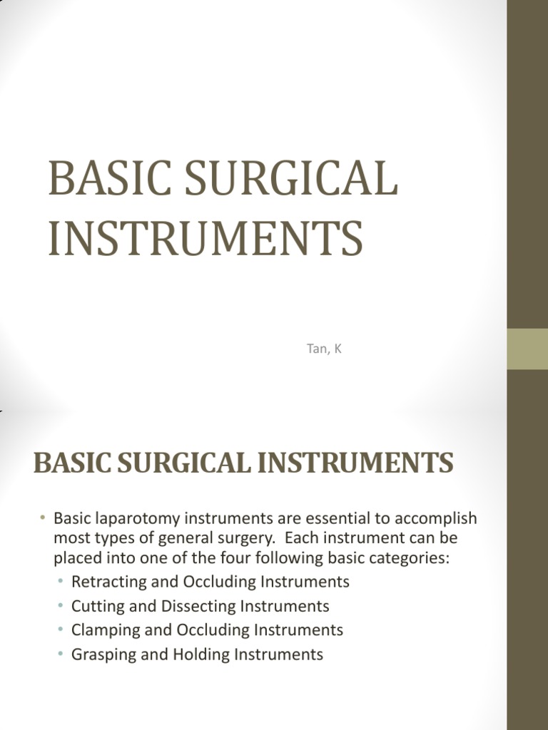 Basic Surgical Instruments | PDF | Surgery | Clinical Medicine