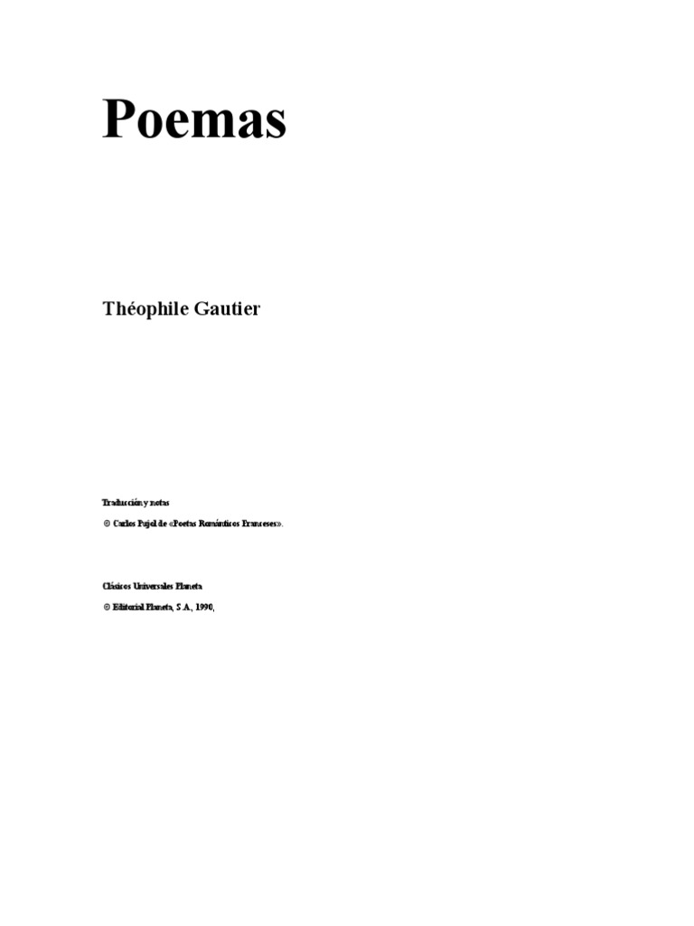 Théophile Gautier - Poemas | PDF | Naturaleza