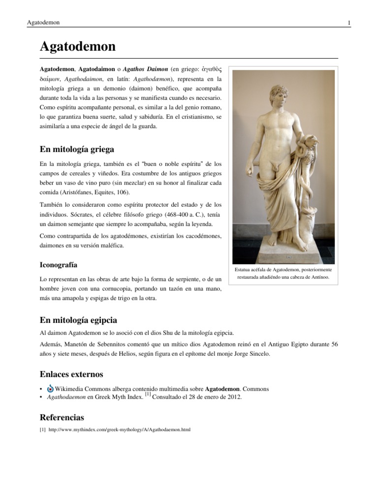 Agathos Daimon | PDF | Politeísmo | Mitología Paleo Balcánica