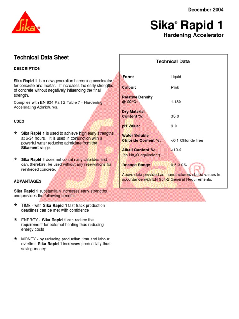 Sika Rapid-1 (Eng.) | PDF