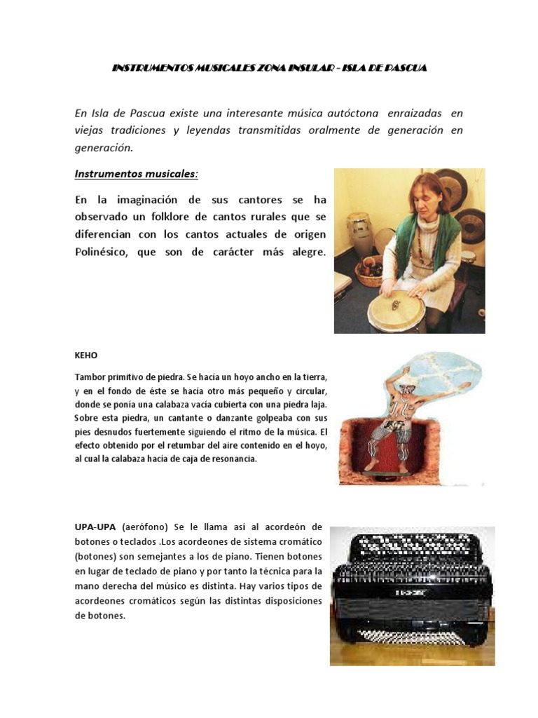 Bailes Isla de Pascua | PDF | Acordeón | Instrumentos musicales