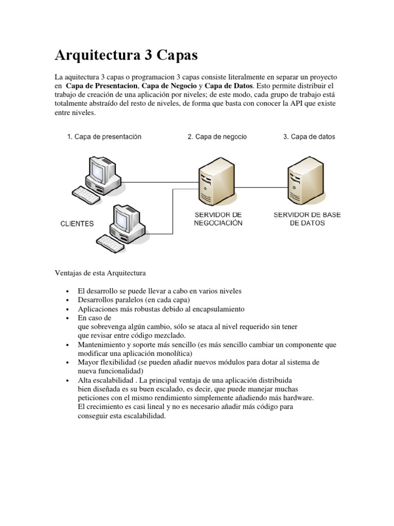 Arquitectura 3 Capas | PDF | Ingeniería de software | Arquitectura de ...