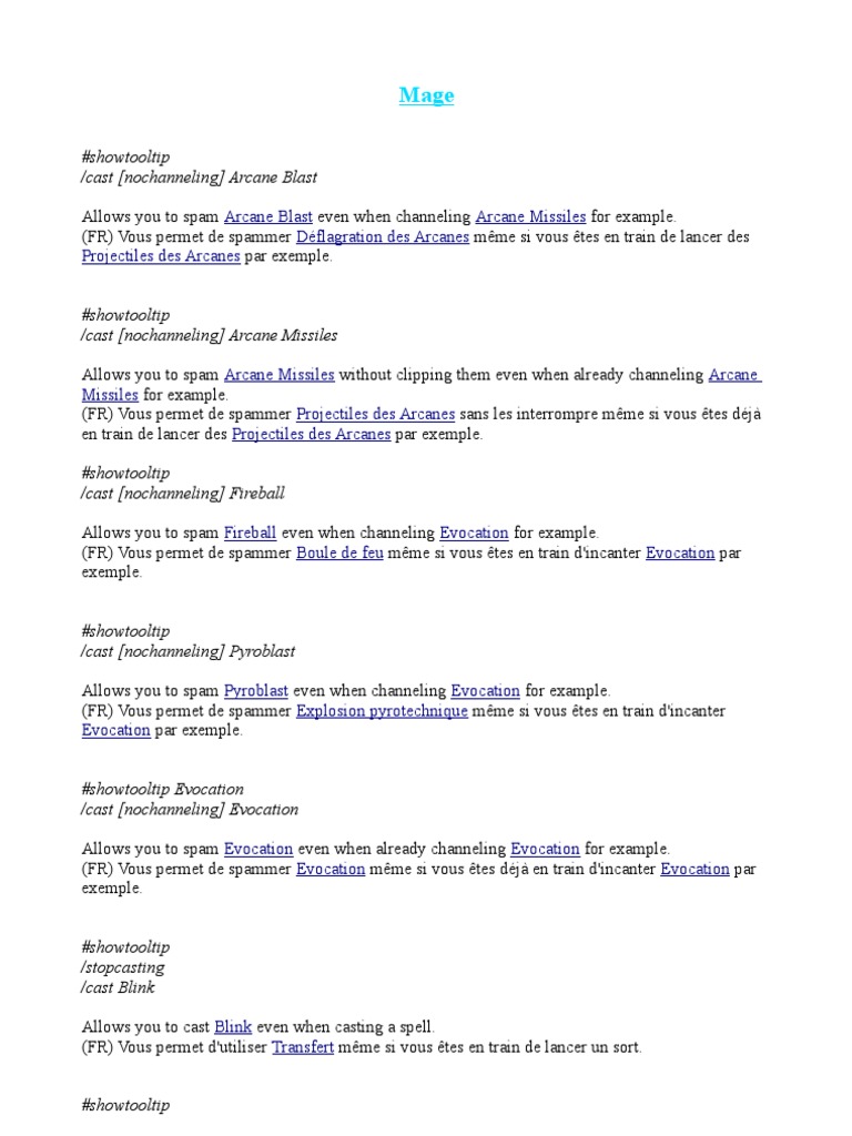Mage Macros | PDF | Spam | l'Internet