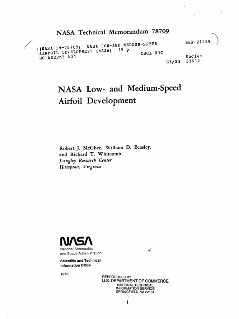 NASA Low - and Medium-Speed Airfoil Development PDF | PDF | Lift (Force ...
