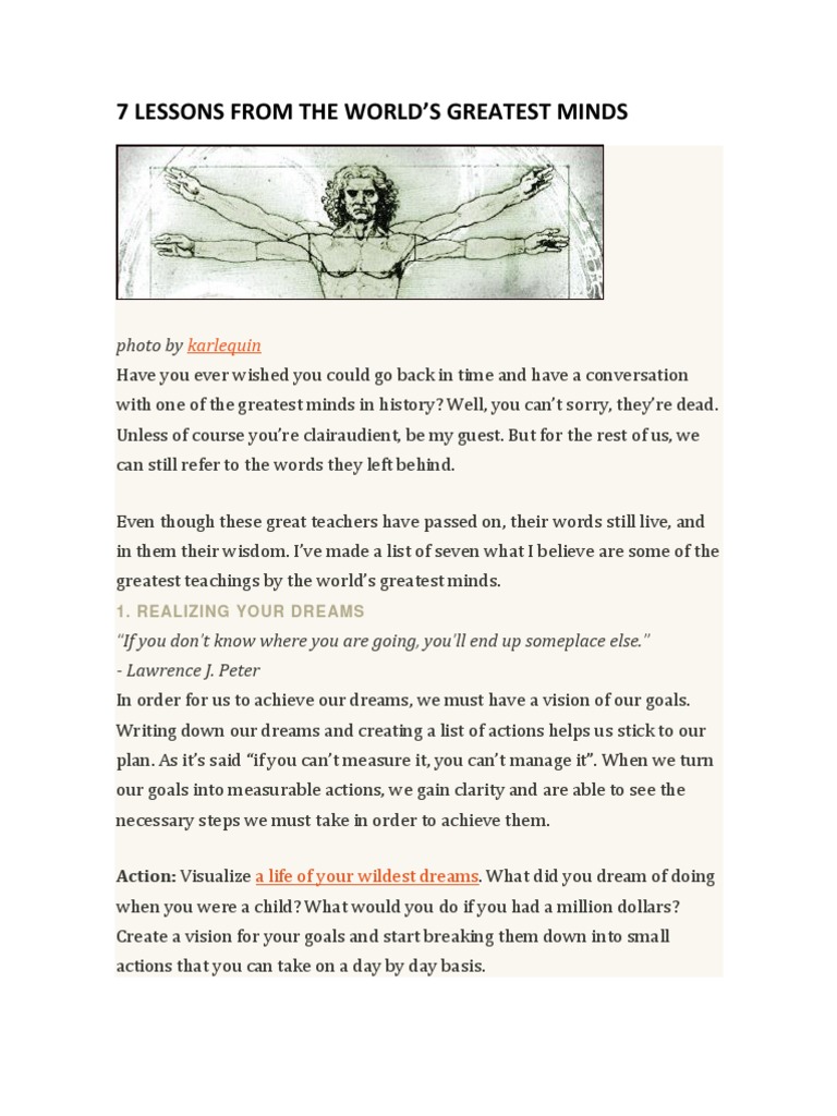 7 Lessons From The Worlds Greatest Minds | PDF | Happiness | Truth