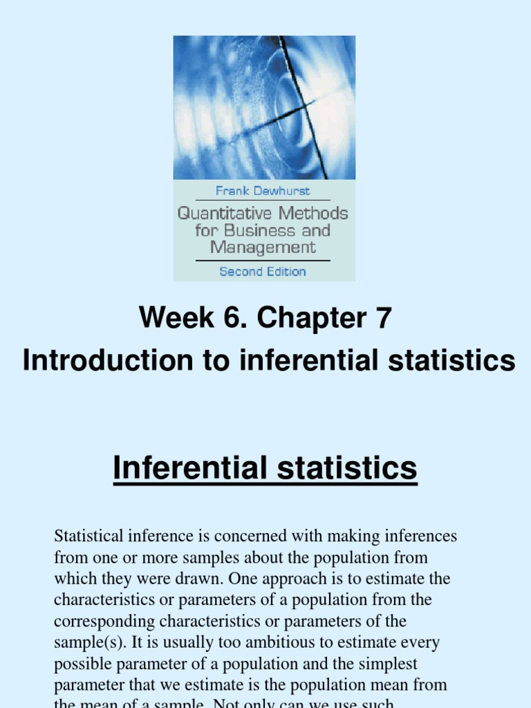 Week 6. Chapter 7 Introduction To Inferential Statistics | PDF | Chi ...