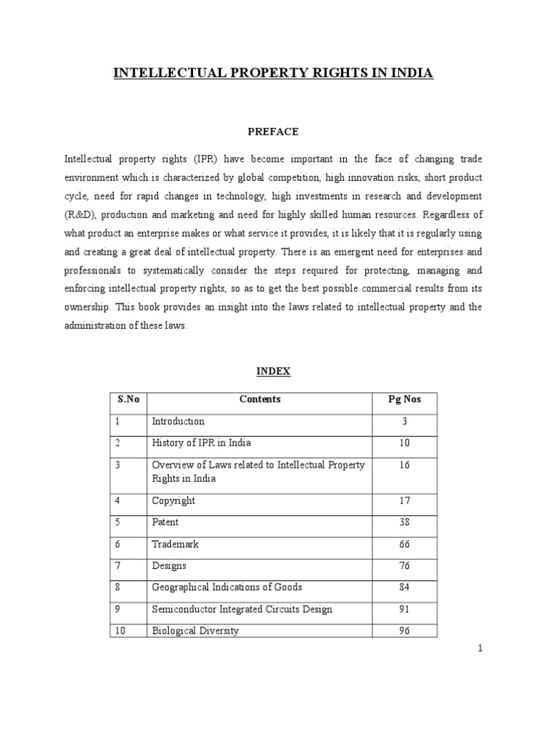 IPR in India | PDF | Intellectual Property | Trademark