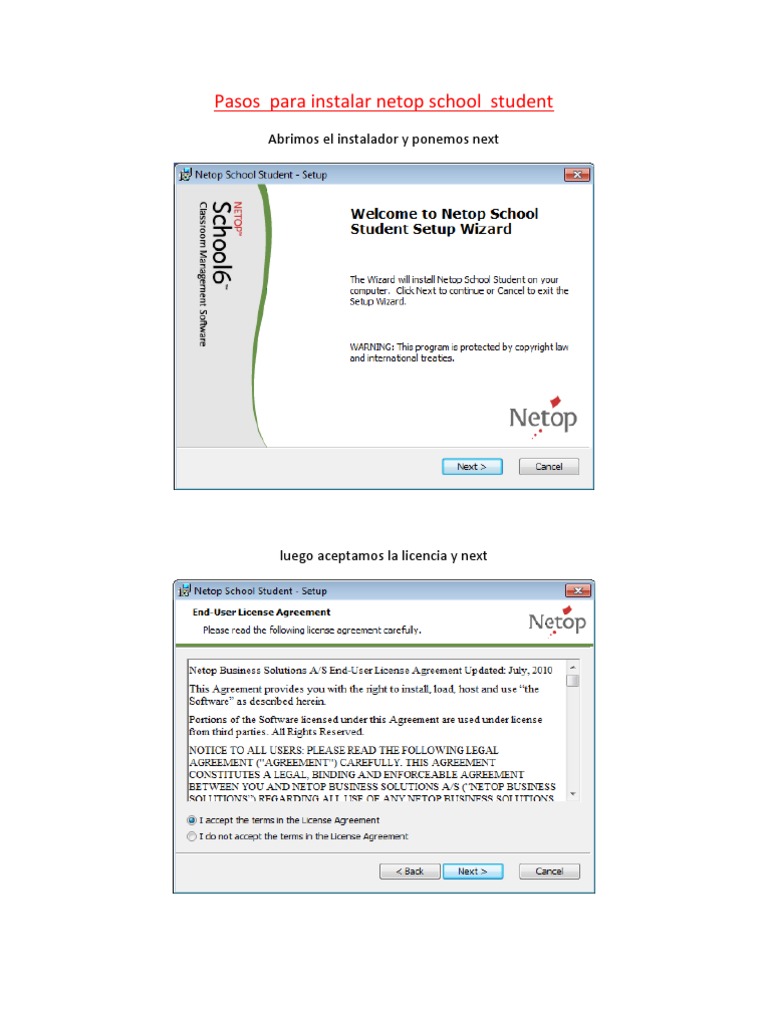 Pasos para Instalar Netop School Student | PDF | Crecimiento personal y ...