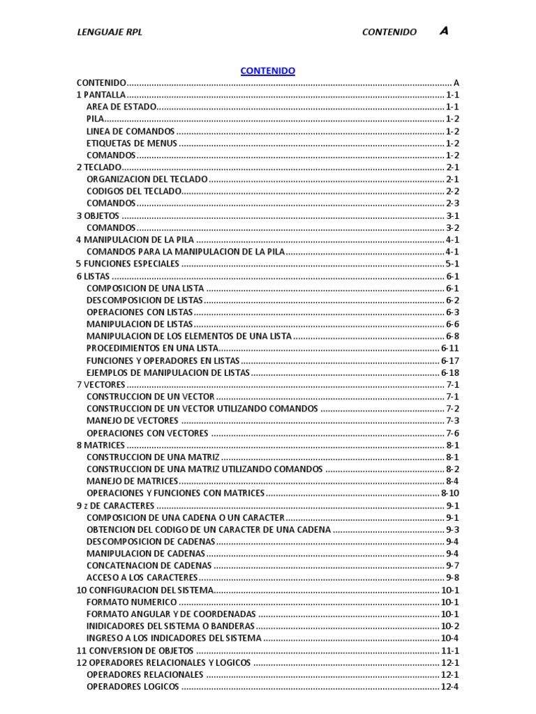 RPL - Manual de Programacion Calculadora HP | PDF | Matriz (Matemáticas ...