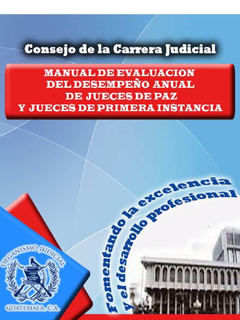 Manual de Evaluacion Del Desempeno Anual de Jueces de Paz y Jueces de Primera Instancia PDF ...