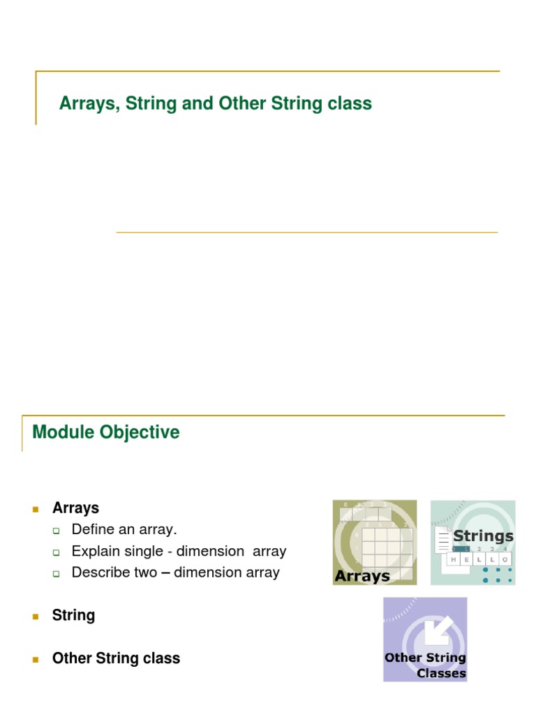 Arrays String And Other String Class Pdf String Computer Science