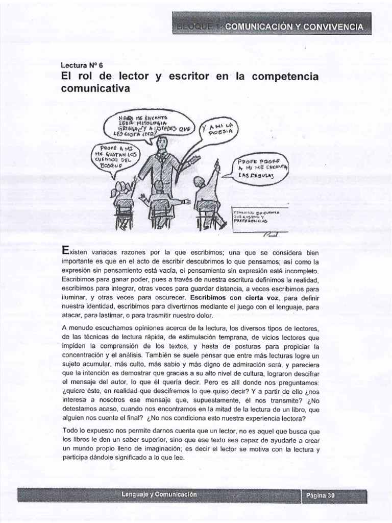El rol del lector en la escritura | PDF