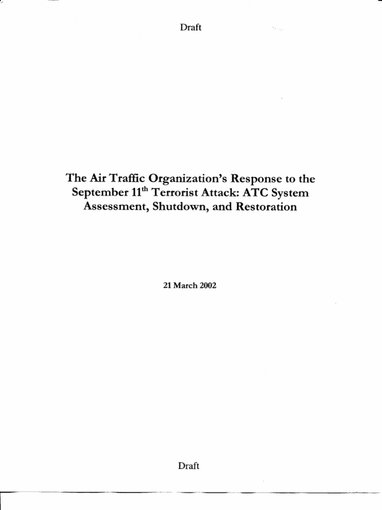 FAA Draft Report: The Air Traffic Organization's Response To The ...