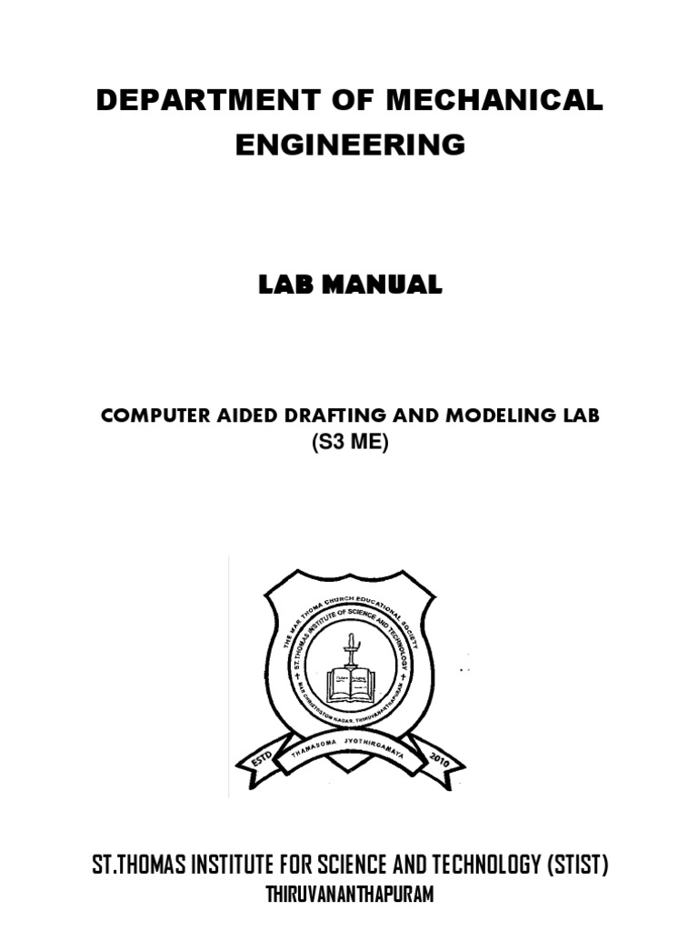S3 Mech CAD Lab Manual | PDF | Technical Drawing | Scientific Modeling