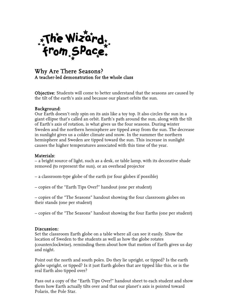 Why Are There Seasons | PDF
