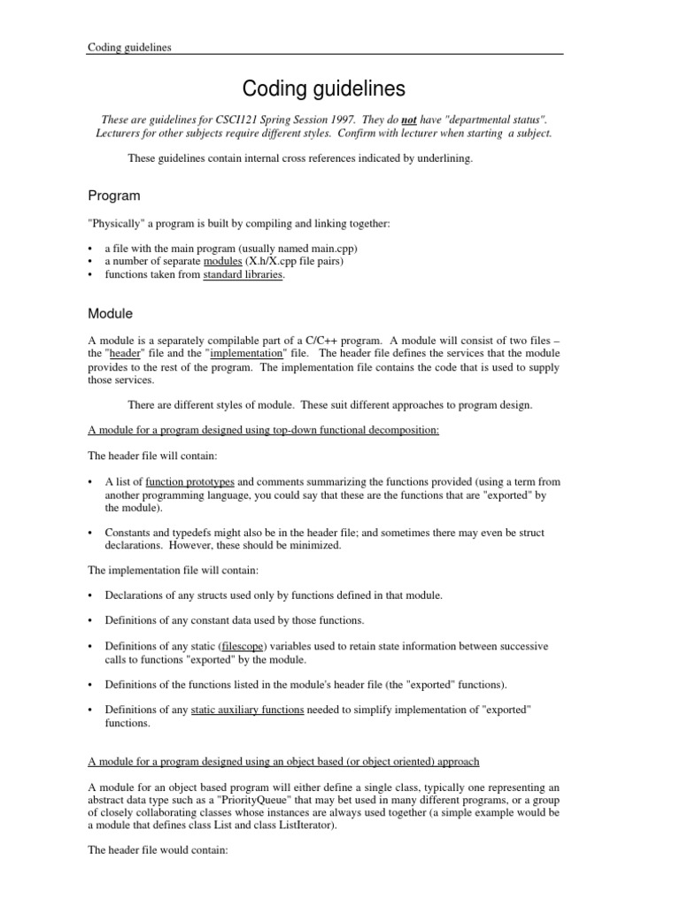 Coding Guidelines Program Pdf Class Computer Programming Pointer Computer Programming 8028