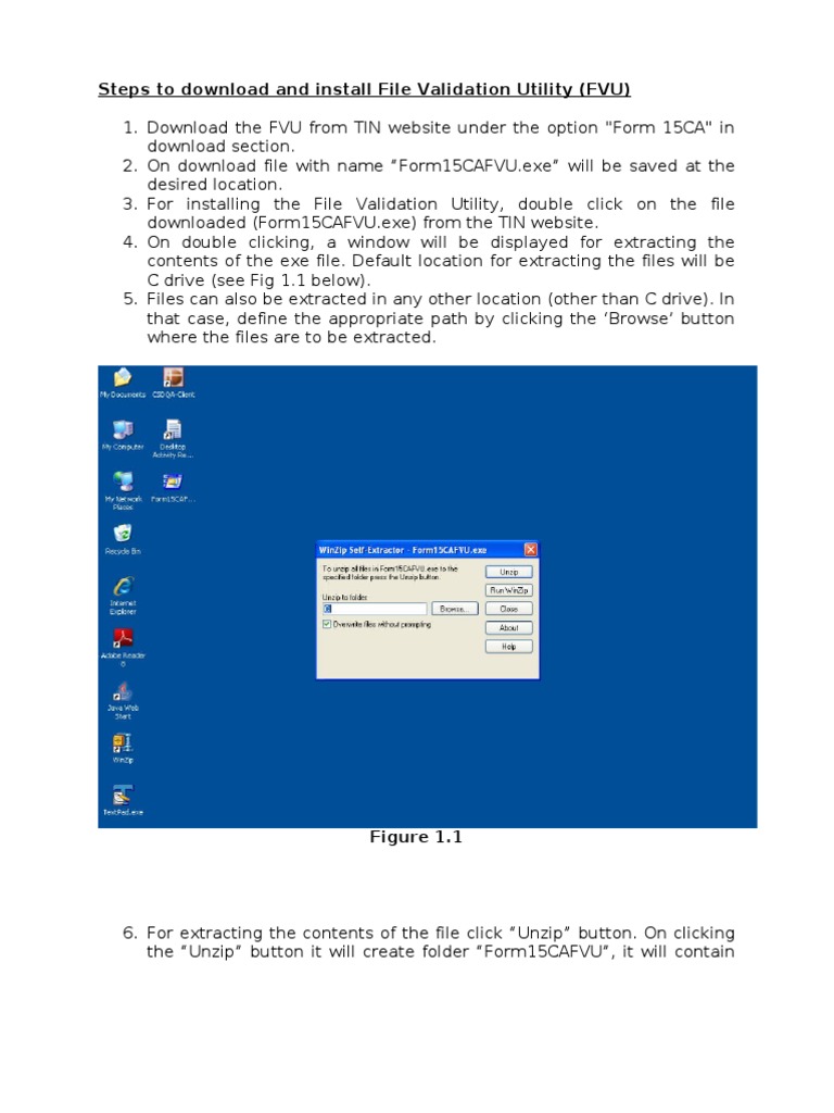 Download & Install FVU for Form 15CA | PDF | Filename | File Format