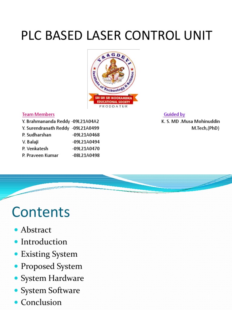 PLC Based Laser Control Unit | PDF | Programmable Logic Controller ...