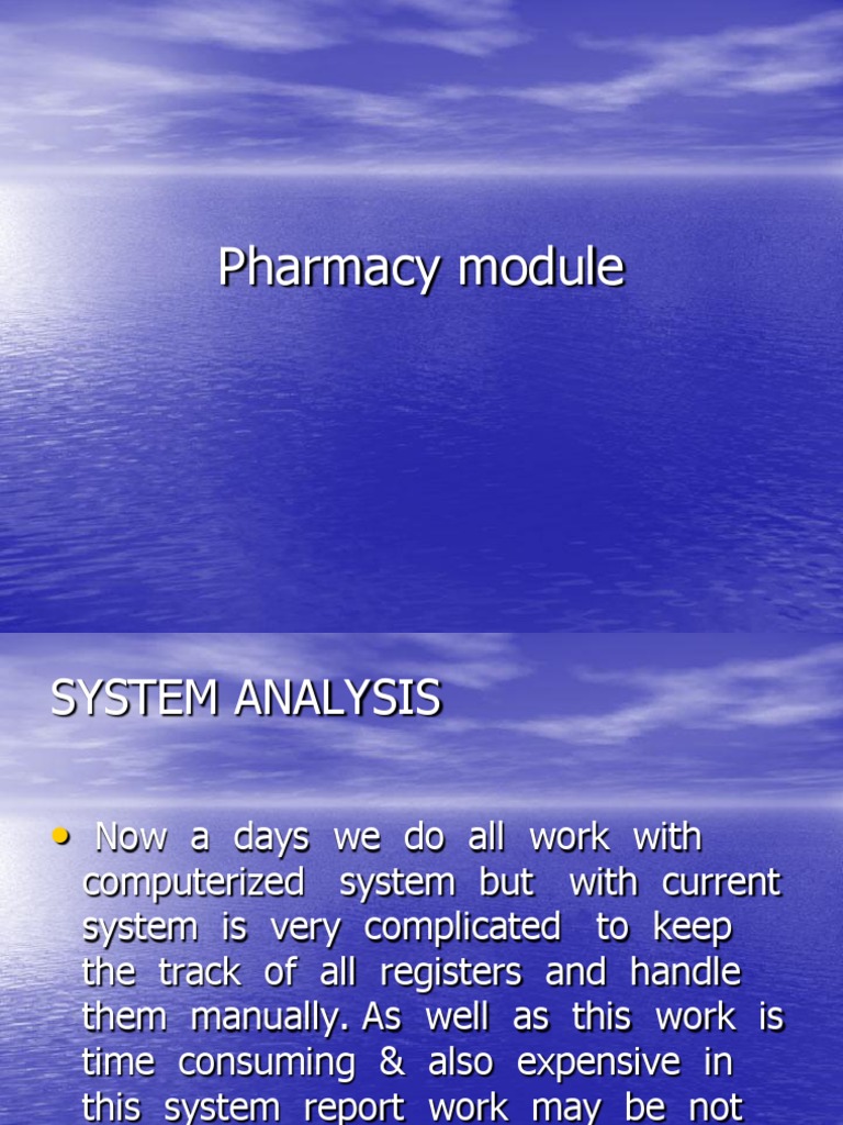 Pharmacy Module System Analysis | PDF | Ajax (Programming) | Computer ...