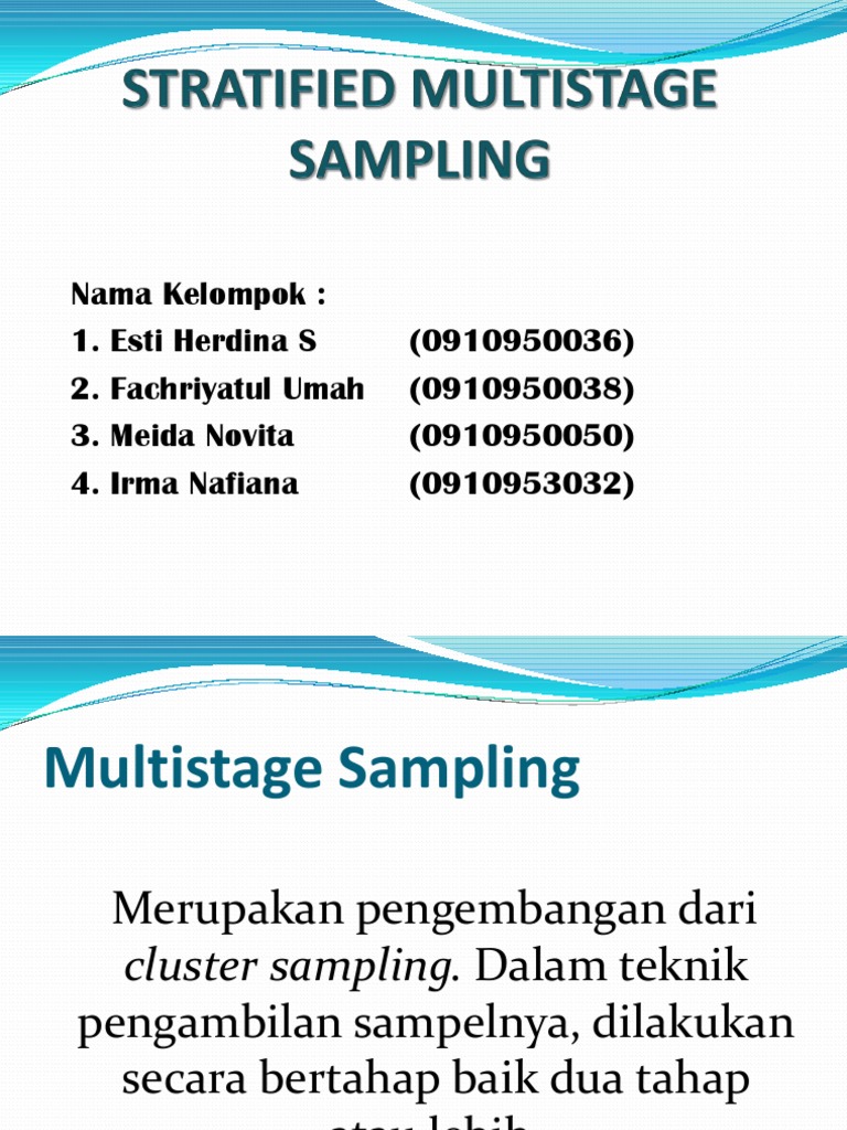 Stratified Multistage Sampling | PDF