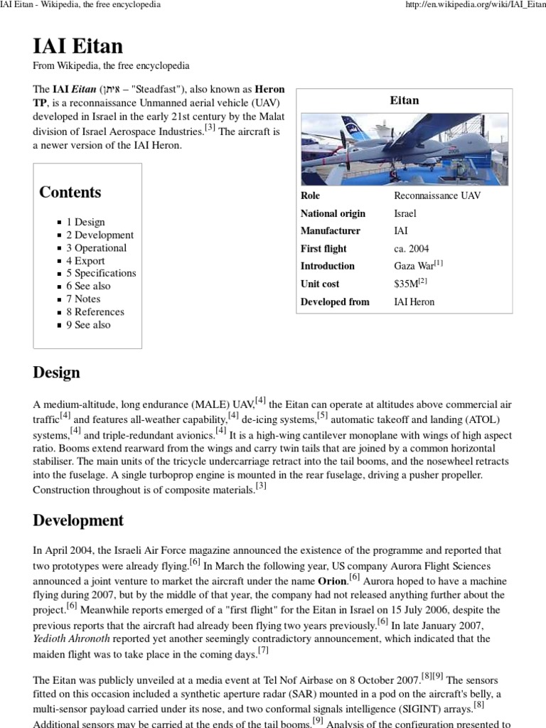 IAI Eitan - Wikipedia, The Free Encyclopedia | PDF | Aviation ...