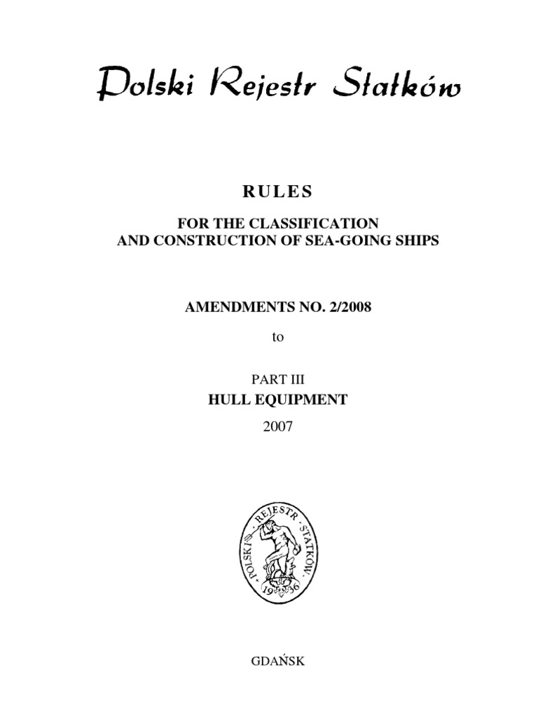 Rules: For The Classification and Construction of Sea-Going Ships | PDF ...