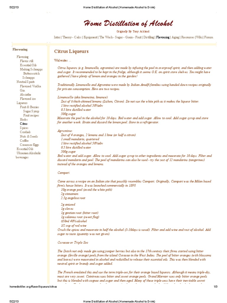 Home Distillation of Alcohol (Homemade Alcohol To Drink) | PDF | Drink ...