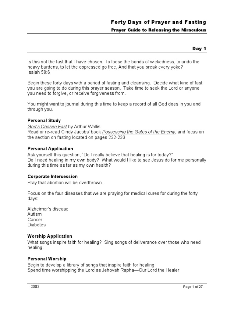 40 Days Prayer Guide | PDF | Faith Healing | Intercession