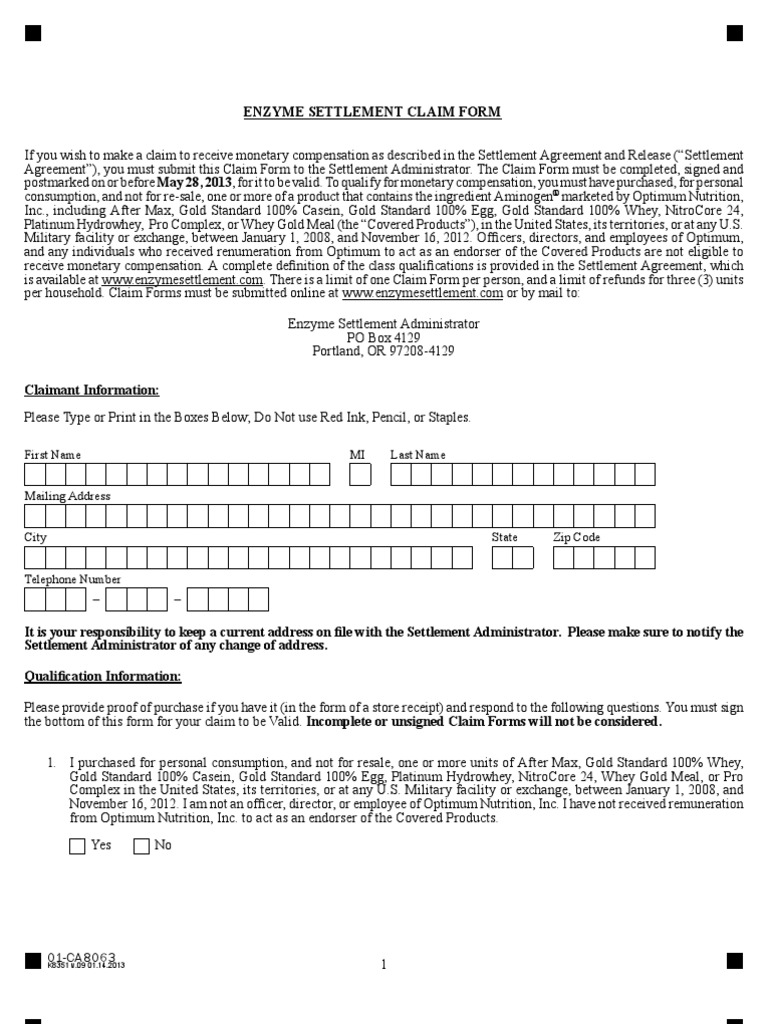 Claim Form | PDF | Civil Law (Common Law) | Virtue