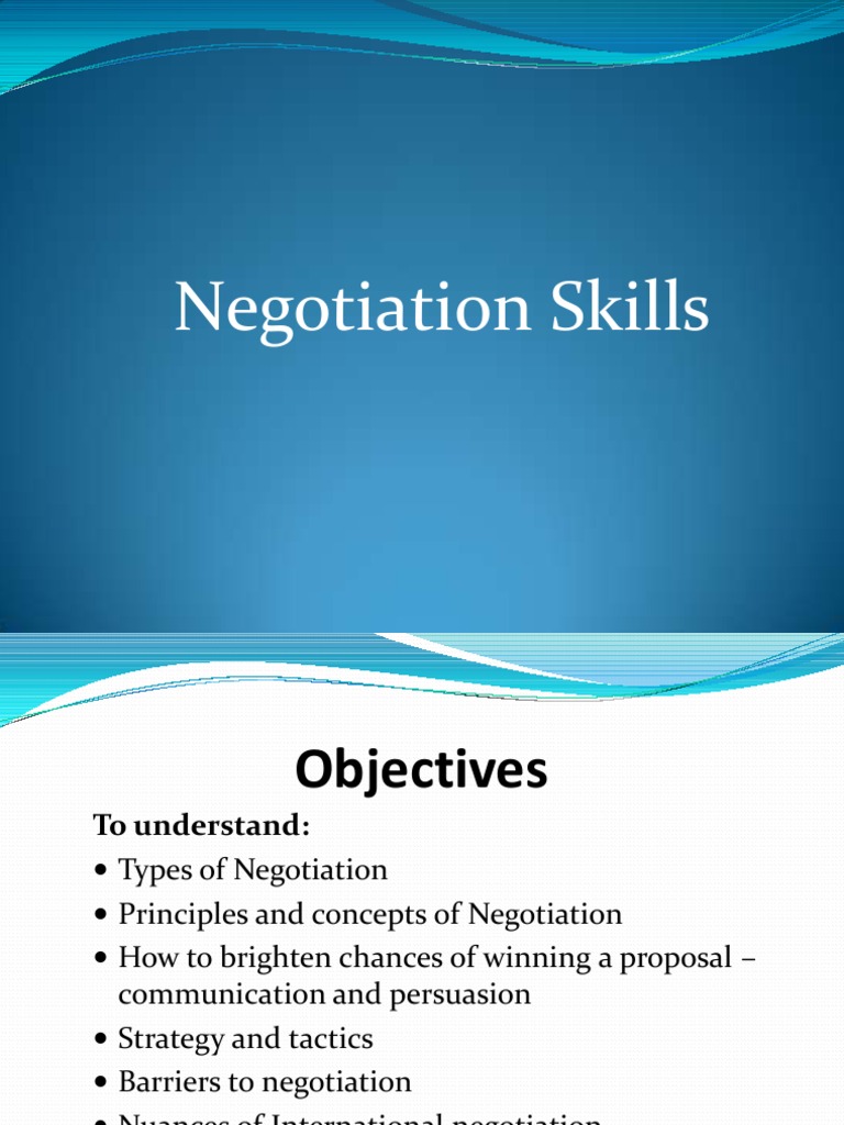 Negotiation Skills | PDF